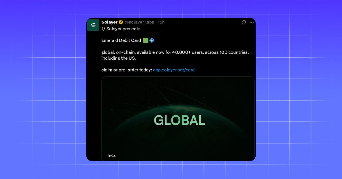 Solayer Launches Emerald Card on Solana - Platform Trading Bot Mevx