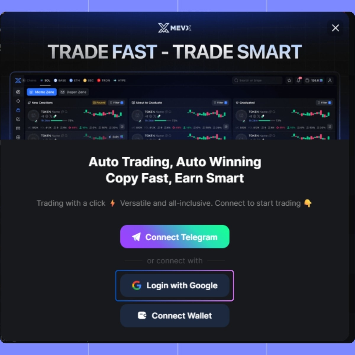 MevX New Login Method: Google Login Now Available for Fast Access! - Platform Trading Bot Mevx